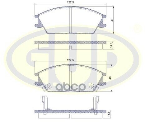 Колодки ПЕР HYU LANTRA/ACCENT 1.3-1.5I 94-00 ECO-LINE шт. G.U.D арт. GBP880173