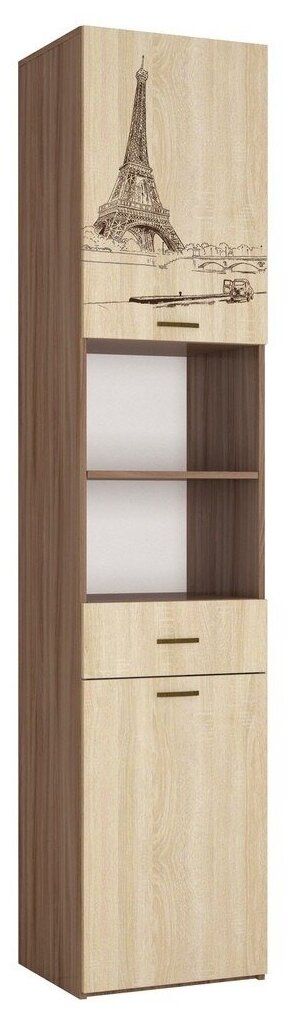 Пенал для одежды в прихожую, спальню или гостиную 45см ясень шимо/дуб сонома - ТК0195