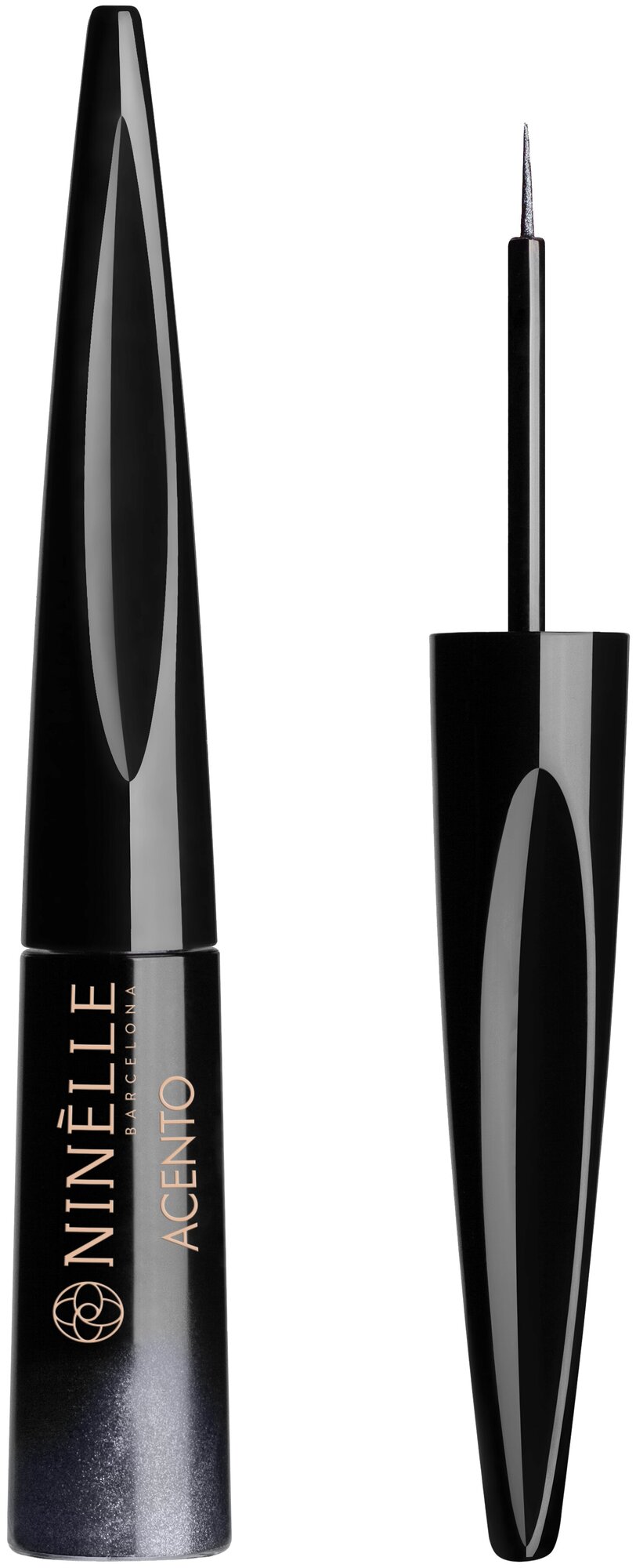 NINELLE Подводка для век жидкая стойкая эффект металлик ACENTO №453 темно-серый