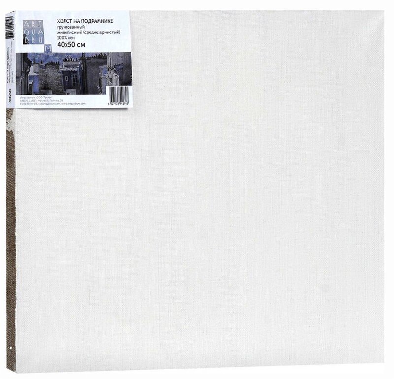 Туюкан холст грунтованный на подрамнике 100% лён 40x50 см среднезернистый живописный