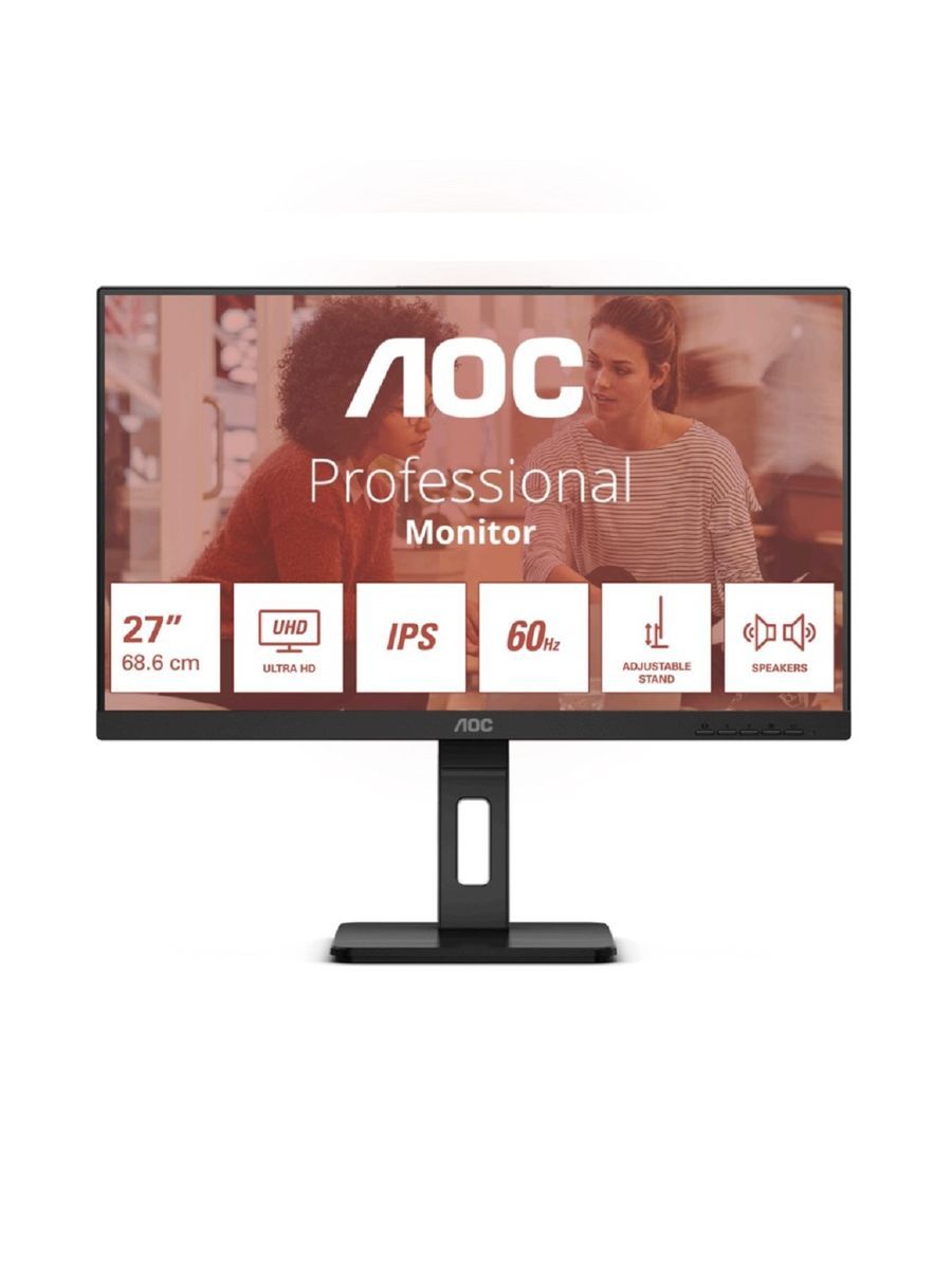 AOC 27" Монитор U27E3UF [U27E3UF] (U27E3UF), IPS, 3840x2160, 60 Гц, черный