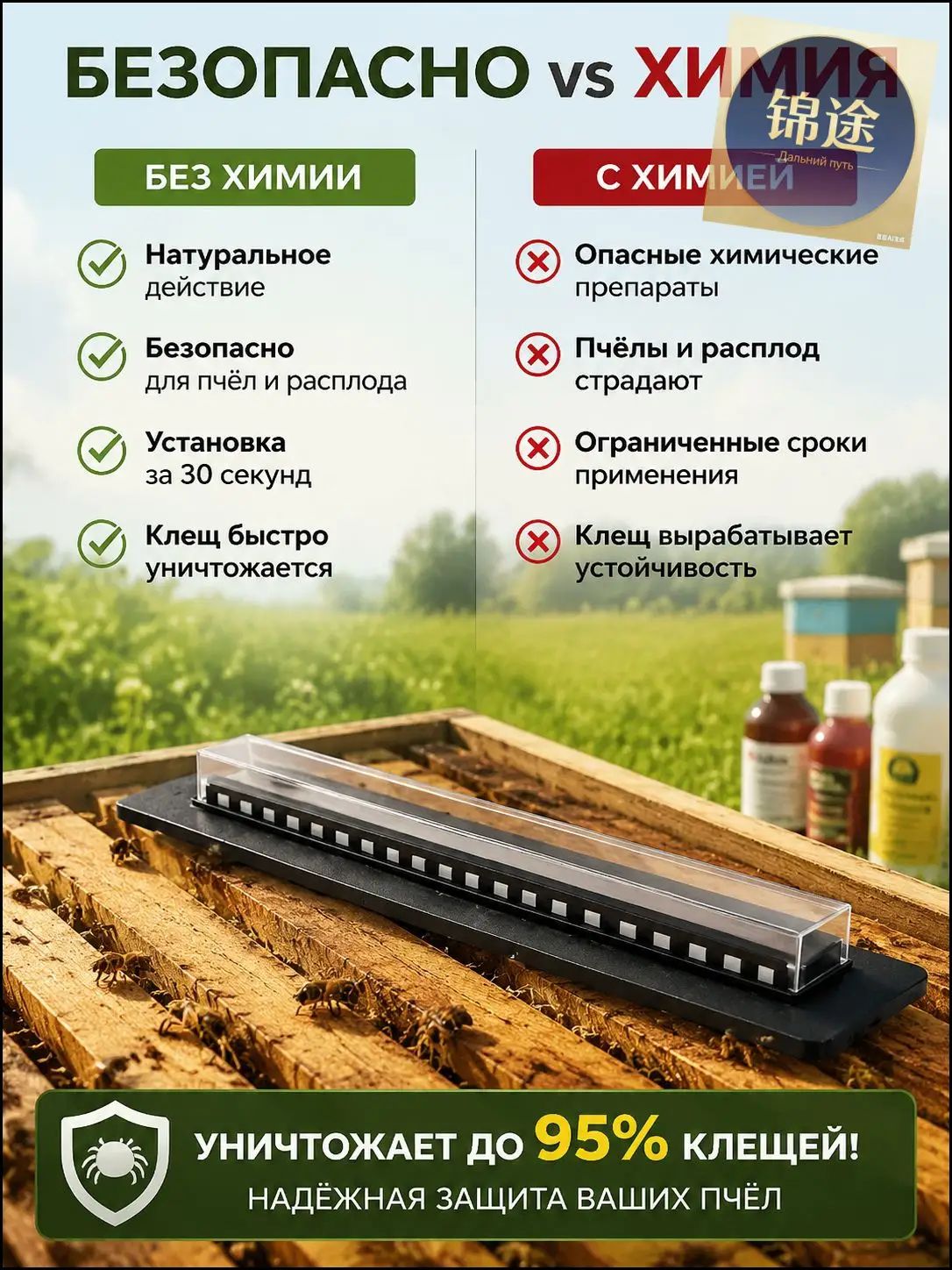 5 шт. Испаритель муравьиной кислоты межрамочный против варроатоза пчел