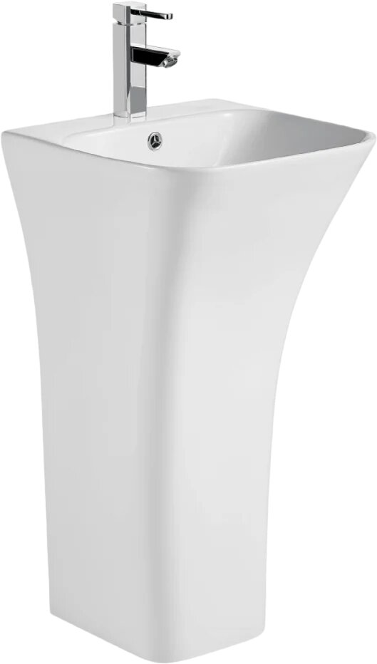 Раковина напольная Ceruttispa Luca 7283 45 напольная, 45 см, фарфоровая, раковина для ванной, белая, прямоугольная, со сливом-переливом