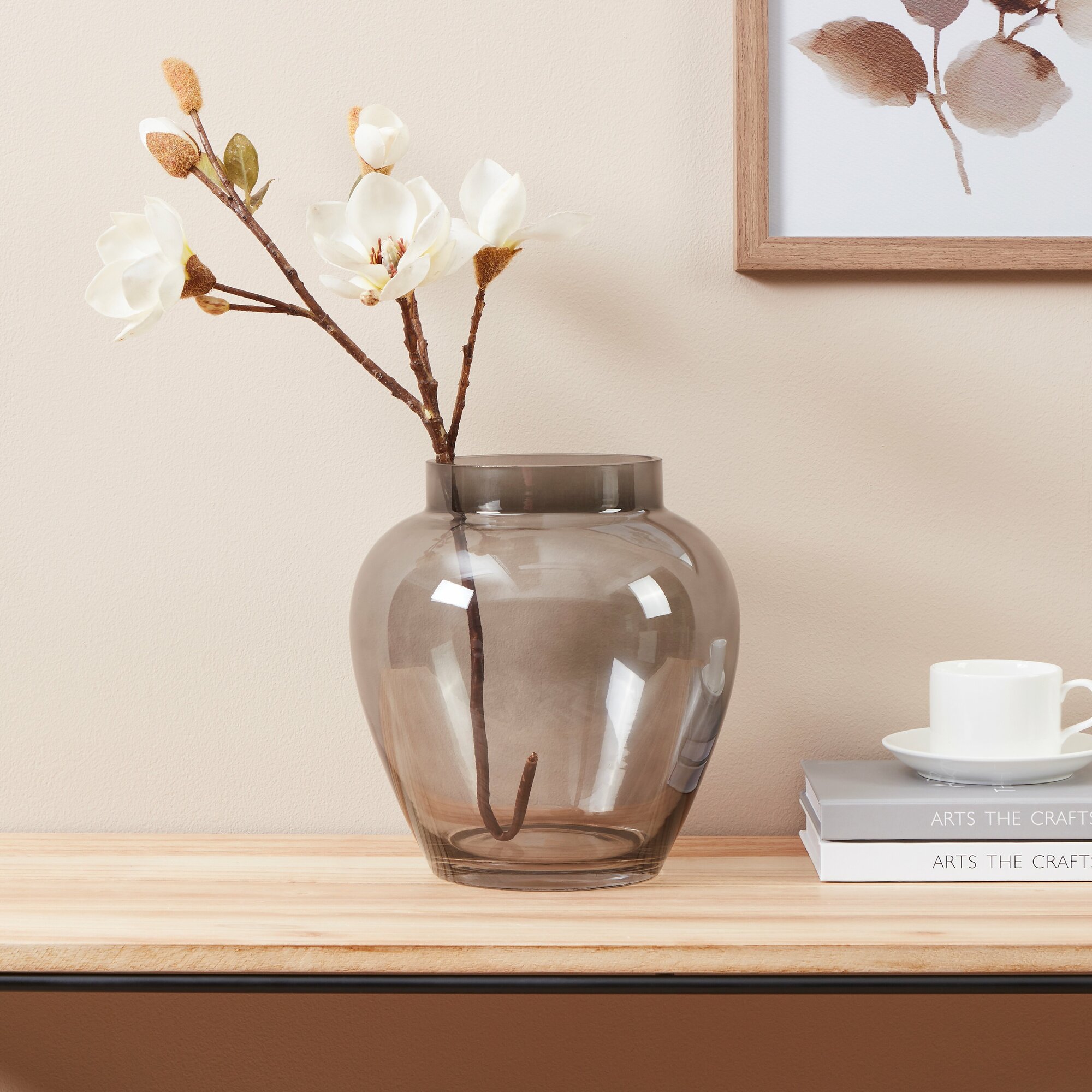 Ваза декоративная EGLO ASINDRO 421211, настольная, стекло, серая, высота 23,5см