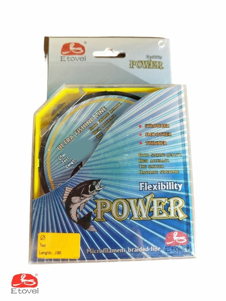 Шнур плетеный для рыбалки Etovei POWER Flexibility Microfilament 100м