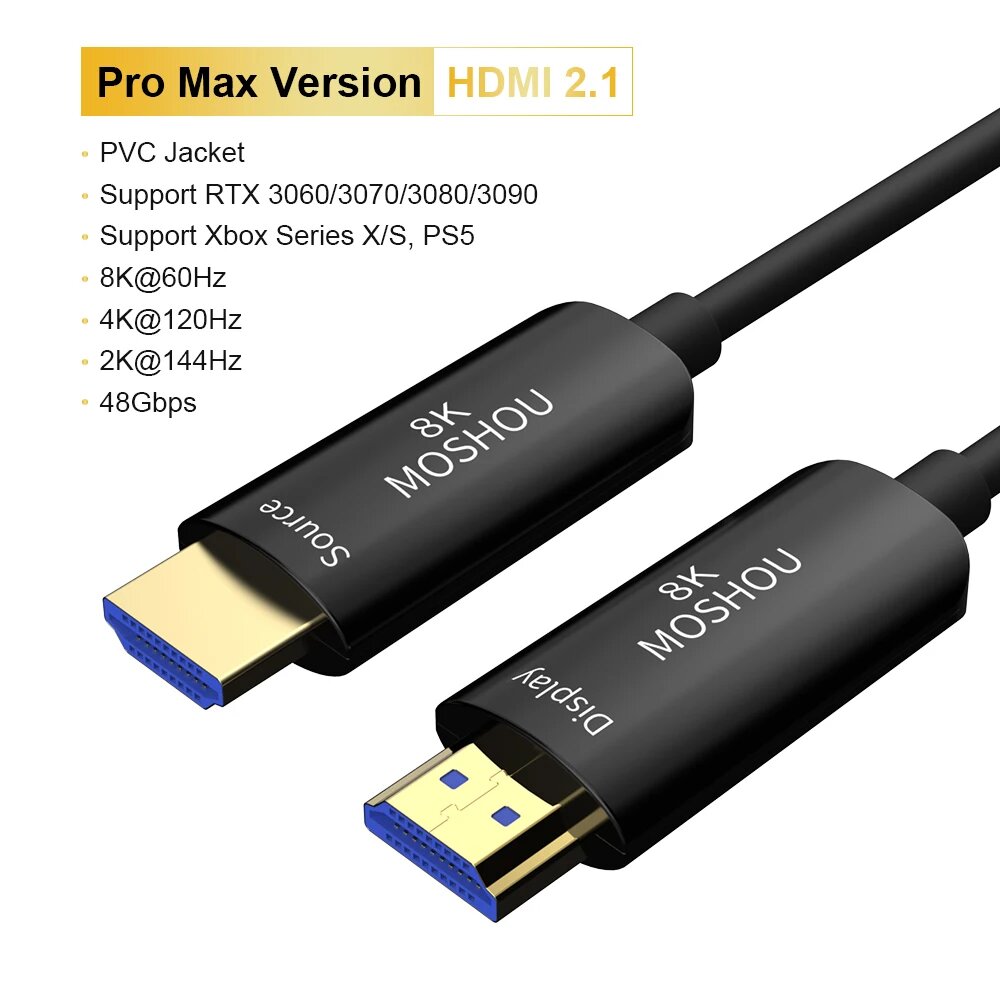 MOSHOU 8K HDMI 2.1 оптический кабель Pro Max Version, 30m(98.43 ft)
