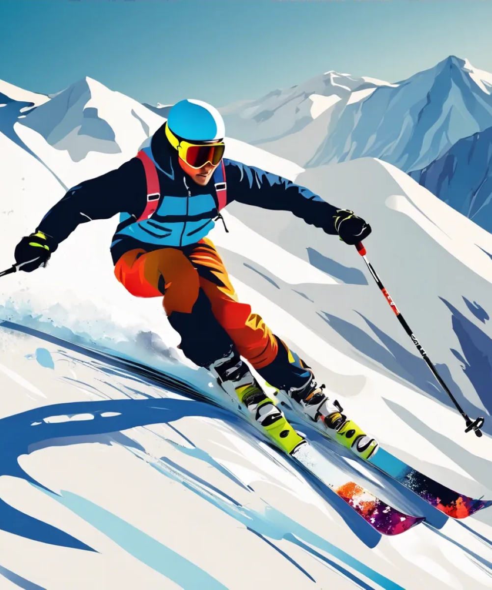 Картина по номерам "Лыжник" 40х50 см, хлопковый холст на подрамнике, акрил, Hobby Home