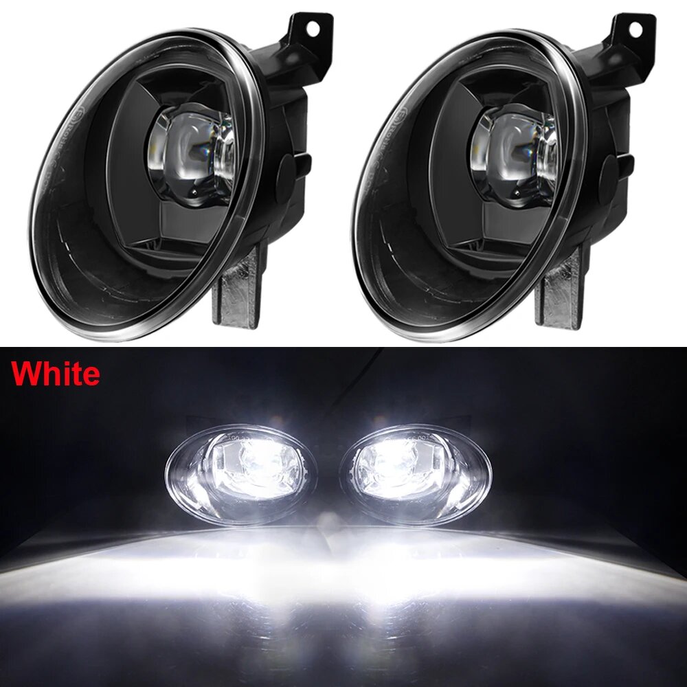 2 х автомобильные левые + правые противотуманные фары в сборе для VW Volkswagen Caddy III 2010-2015, светодиодные линзы, противотуманные фары, дневные ходовые огни 30 Вт 8000LM White