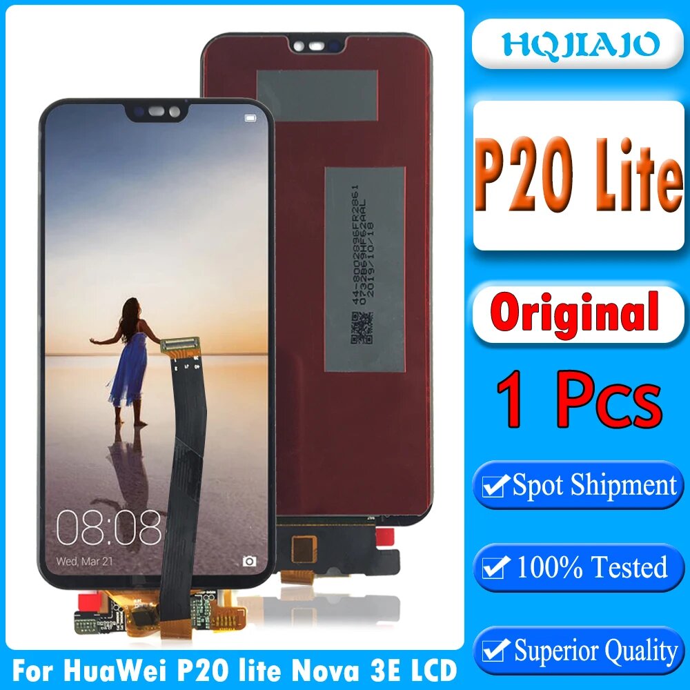 Оригинальный ЖК-дисплей для Huawei P20 Lite/Nova 3e, ЖК-дисплей ANE-LX1 ANE-LX3, сменный преобразователь сенсорного экрана в сборе