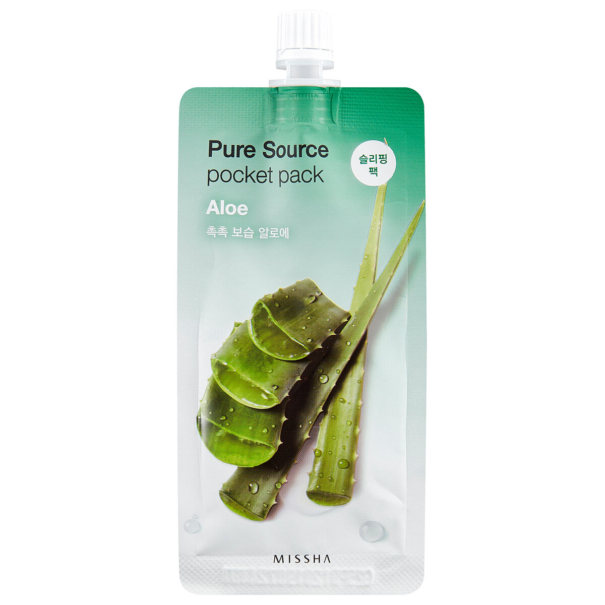 Маска для лица Missha кремовая ночная с экстрактом алоэ Pure Source Pocket pack 10мл 1шт