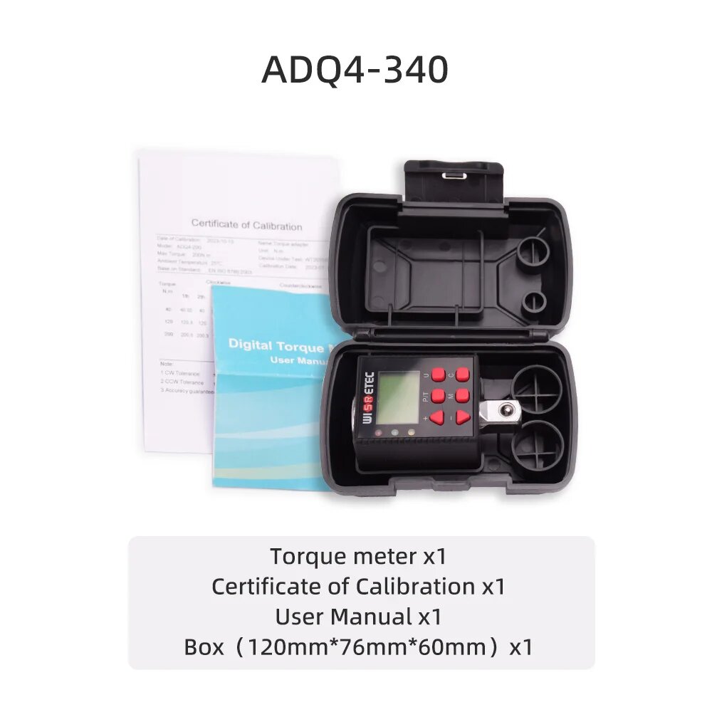 Цифровой измеритель крутящего момента WISRETEC ADQ4-340, 0.1-340 Нм