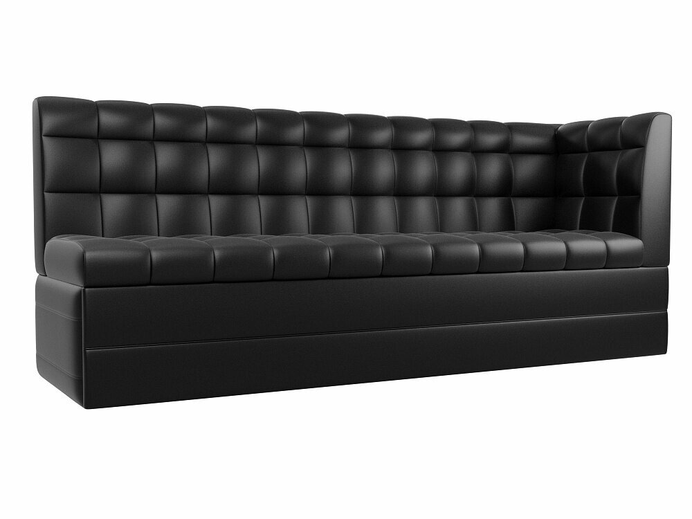 Кухонный диван Бриз Черный Экокожа, дельфин, 181х60х85 см