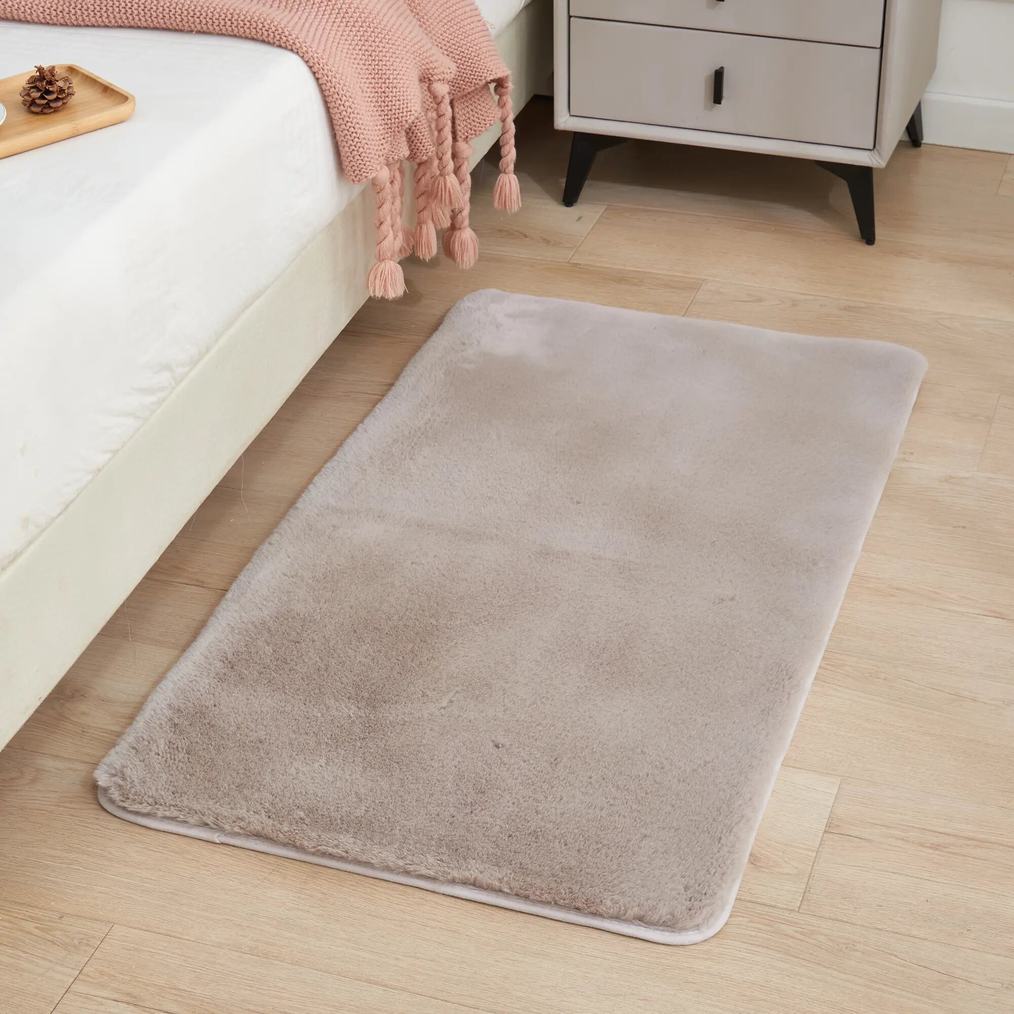 Ковер полиэстер Bingo 60х110 см цвет бежевый