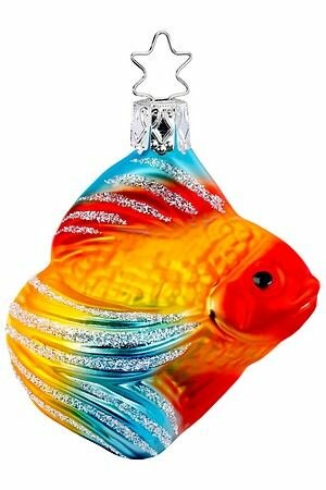Ёлочная игрушка золотая рыбка, стекло, 8 см, Inge Glas 10050S020