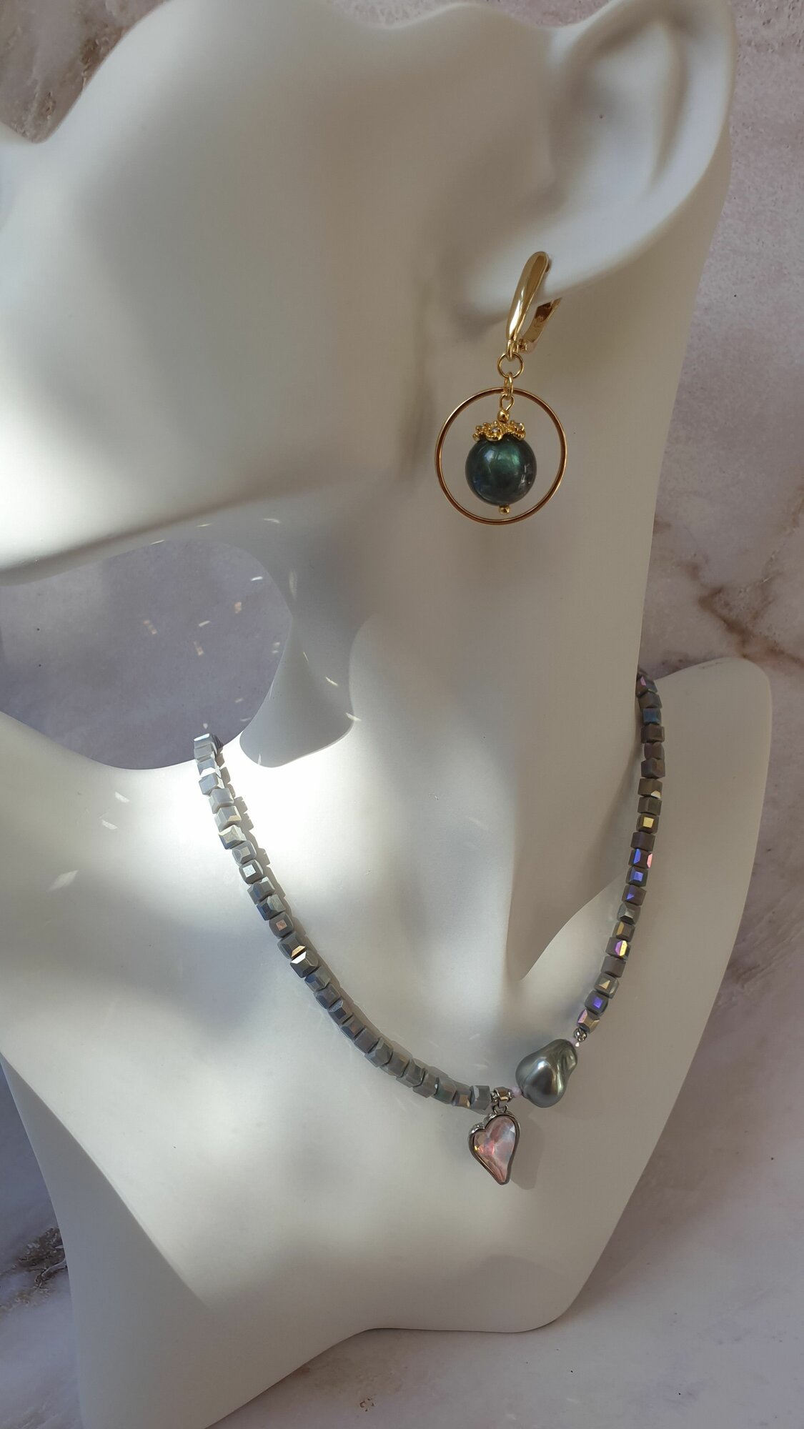 Серьги, лабрадорит