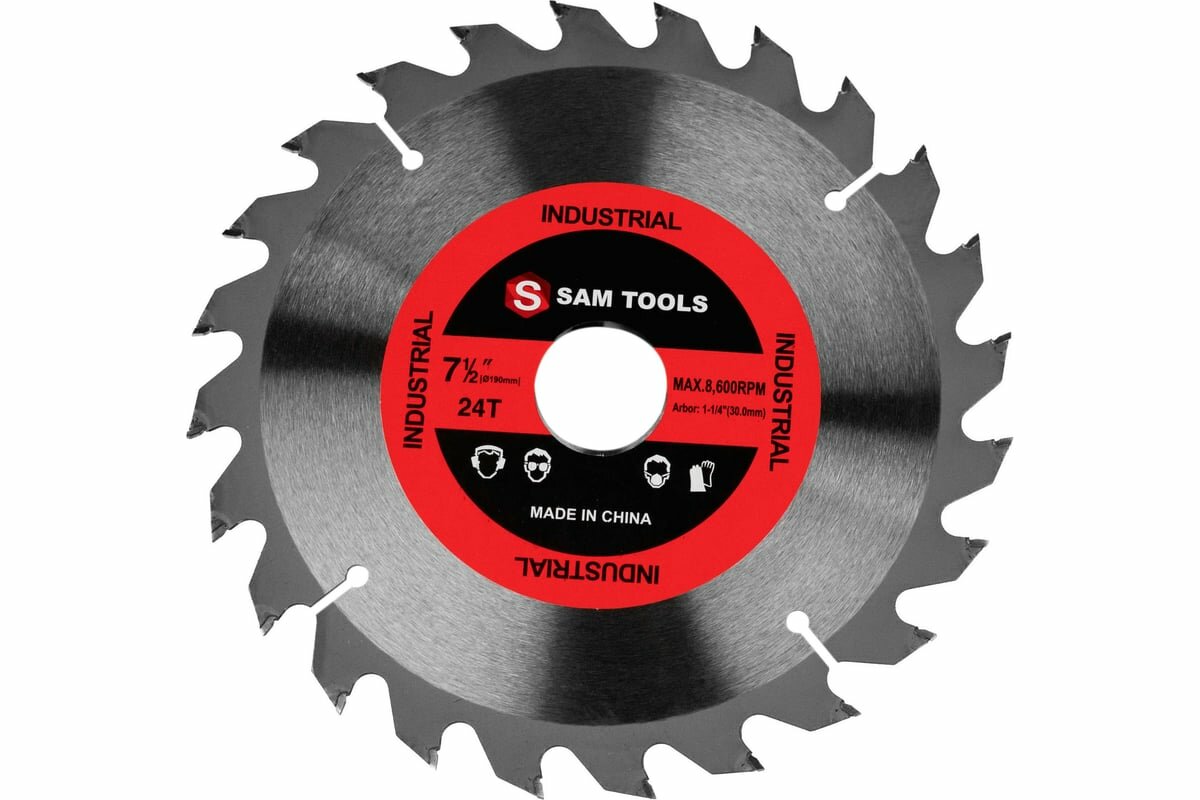 SAMGRUPP Диск пильный по дереву 190х30 мм. 24 зуб. SAMC-020190024