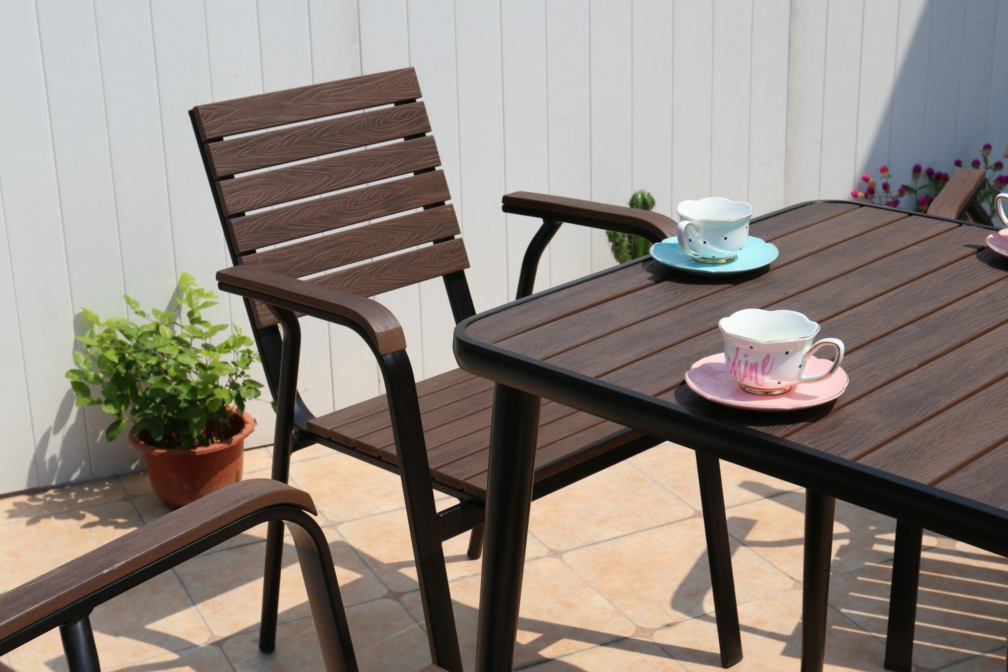 Алюминиевое кресло ПОЛИВУД-4 "POLYWOOD-4" цвет каштан арт.1014