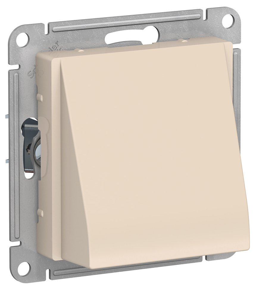 Вывод кабеля Systeme Electric / Систем Электрик AtlasDesign скрытой установки, из пластика, цвет бежевый, 71х71х49мм, IP20 / электрика