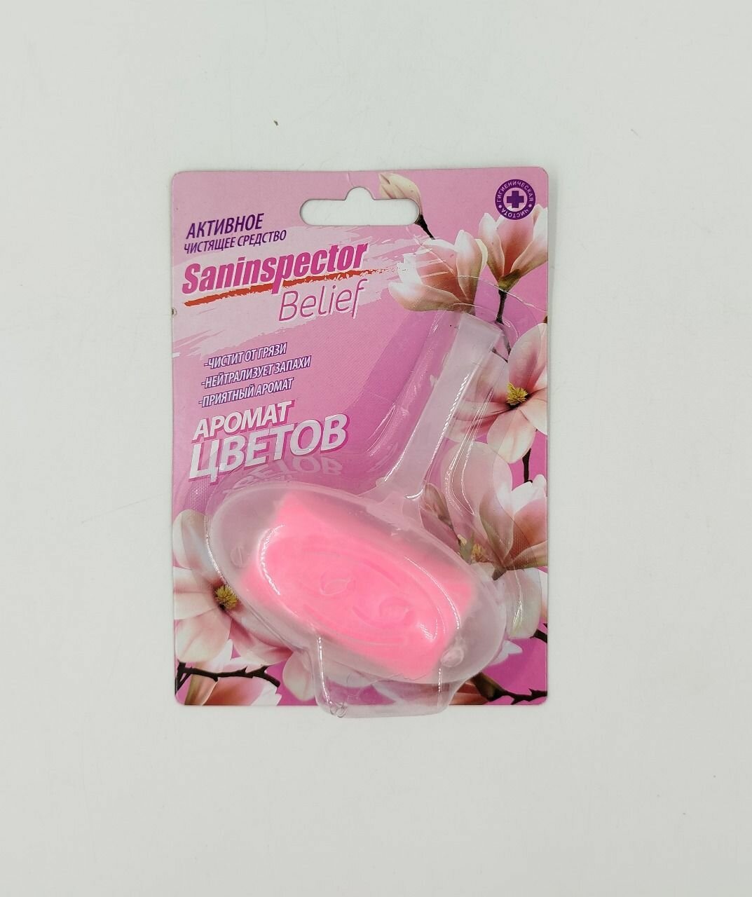 Туалетный блок подвесной Saninspector Belief аромат Цветов , средство для унитаза , 1 шт