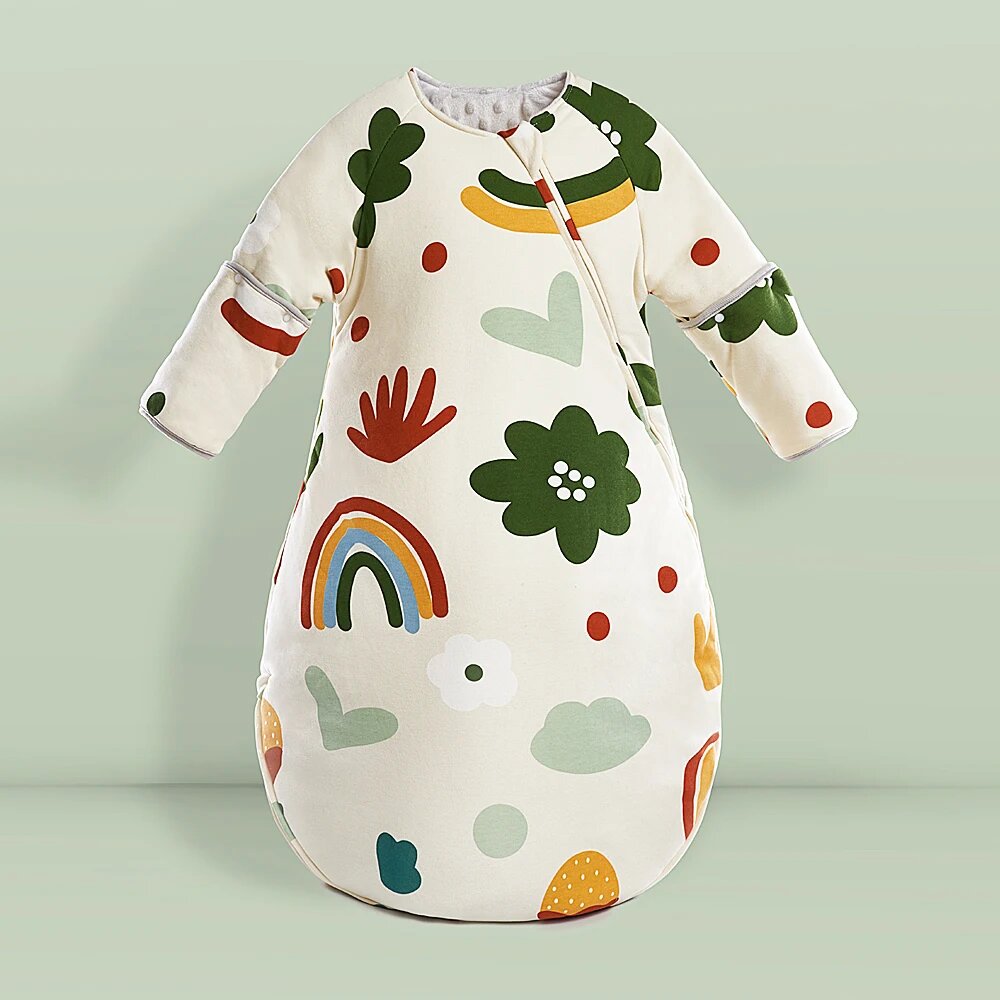 Детский зимний спальный мешок Insular из хлопка L (12-36M), Зеленый, Rainbow (Cold Style)