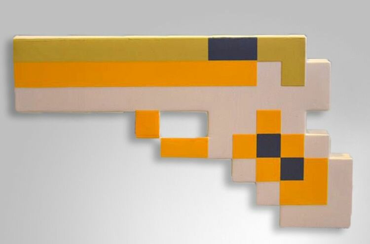 Пиксельный пистолет "Глок розовый" Minecraft