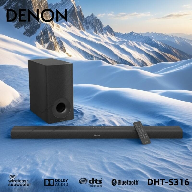 DENON DHT-S316 Bluetooth echo wall audio/2.1/Беспроводной сабвуфер/Черный