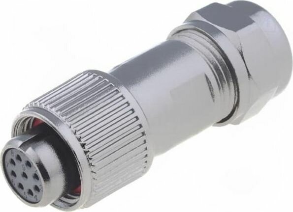 Вилка WEIPU ST1210/S9 ST12 "мама" PIN: 9 IP67 5-8мм 3А пайка на провод 125В 1шт