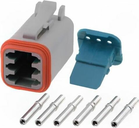 Разъем AMPHENOL AT06-6S-KIT01 провод-провод AT вилка "мама" Размер 16 20AWG-16AWG 1 шт