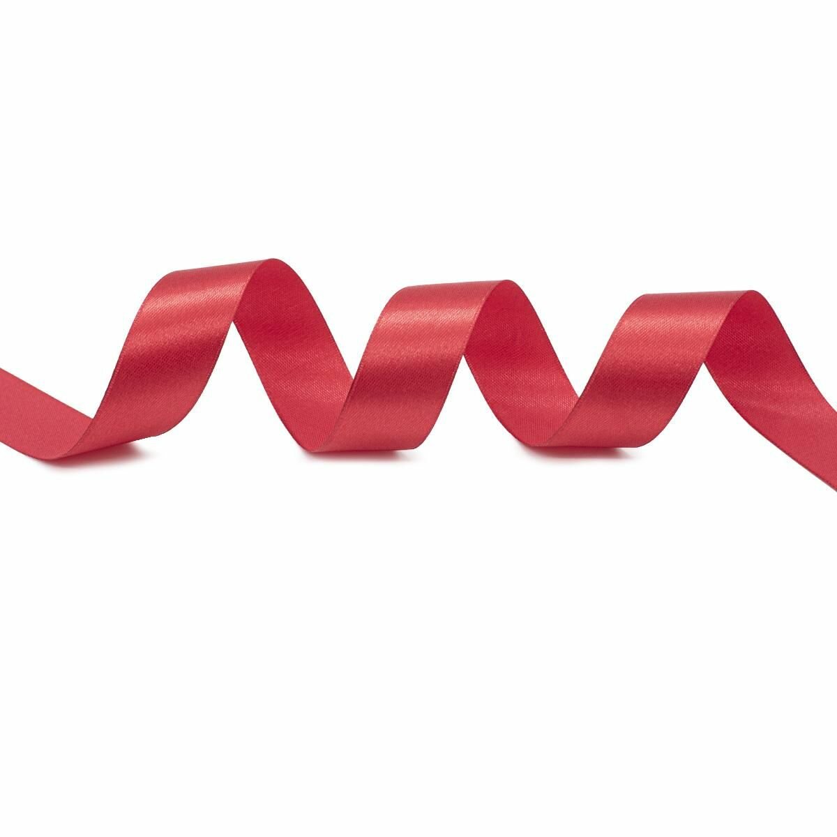 Лента айрис Атласная, 2,5 см, 22,86 м, цвет 027, ярко-красная