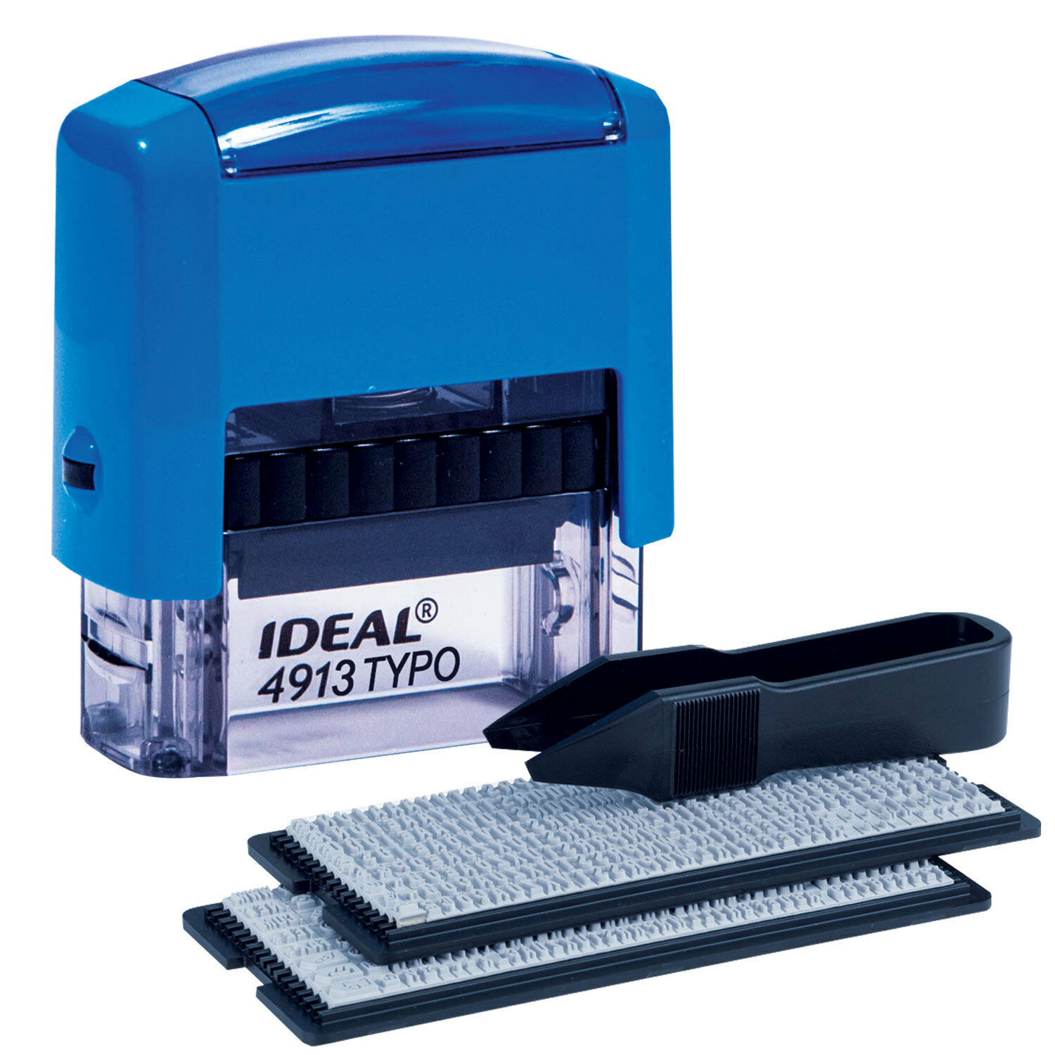 Штамп самонаборный Trodat 5 строк, оттиск 58х22 мм, без рамки, IDEAL 4913 P2, с кассами (125428)