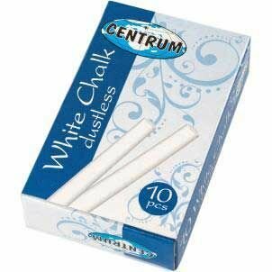 Мел Centrum белый, не пыльный, 10 шт (82445)