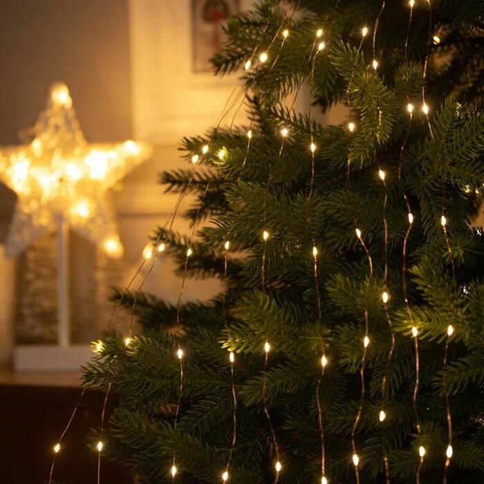 Гирлянда Luazon Lighting "Конский хвост", 10 медных нитей по 1 м, IP20, 100 LED, свечение теплое белое, 2 режима, AAх3