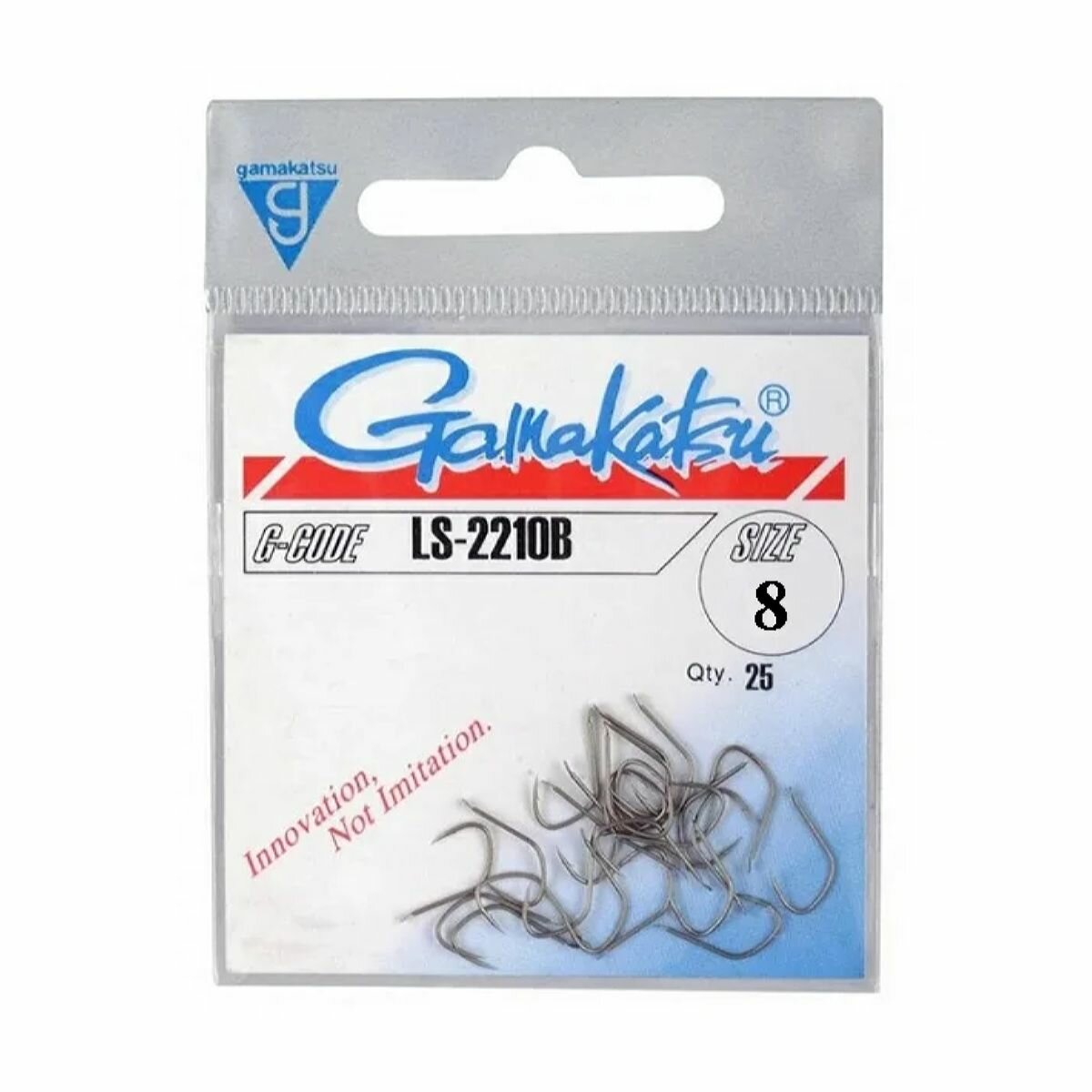 Крючки для рыбалки одноподдевные металлические набор на щуку и сома, Gamakatsu LS-2210B HOOKS BRONZE разм. 08 25шт. по 1 упак, снасти карповые летние Япония