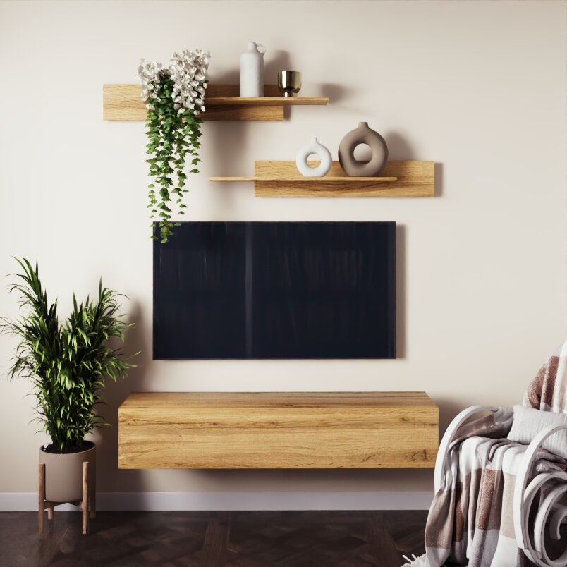 Гостиная НК-Мебель TIME 41, ЛДСП, цвет Дуб Вотан, 160x150x40 см