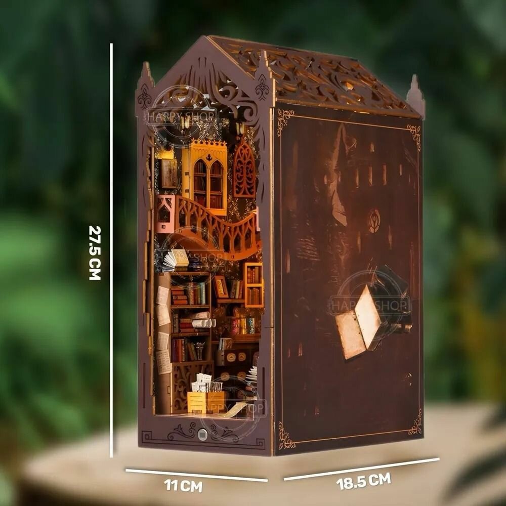 Интерьерный конструктор Книжный румбокс с подсветкой Волшебная библиотека / подарок девочке.