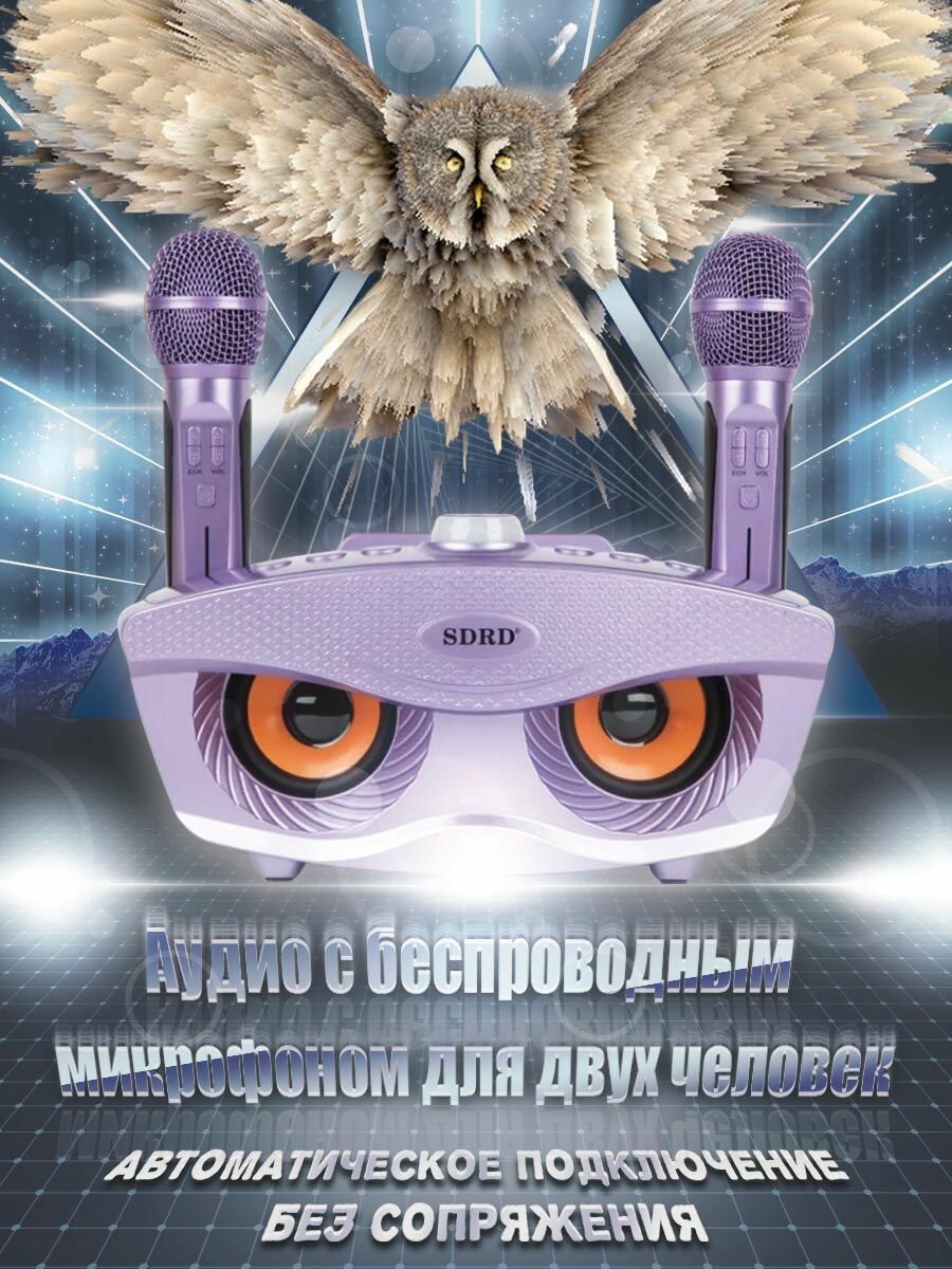 Беспроводная микрофонная система для домашнего караоке SD-306 purple