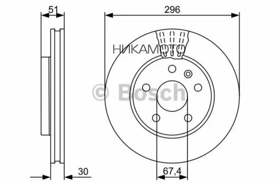 BOSCH 0986479C65 Диск тормозной