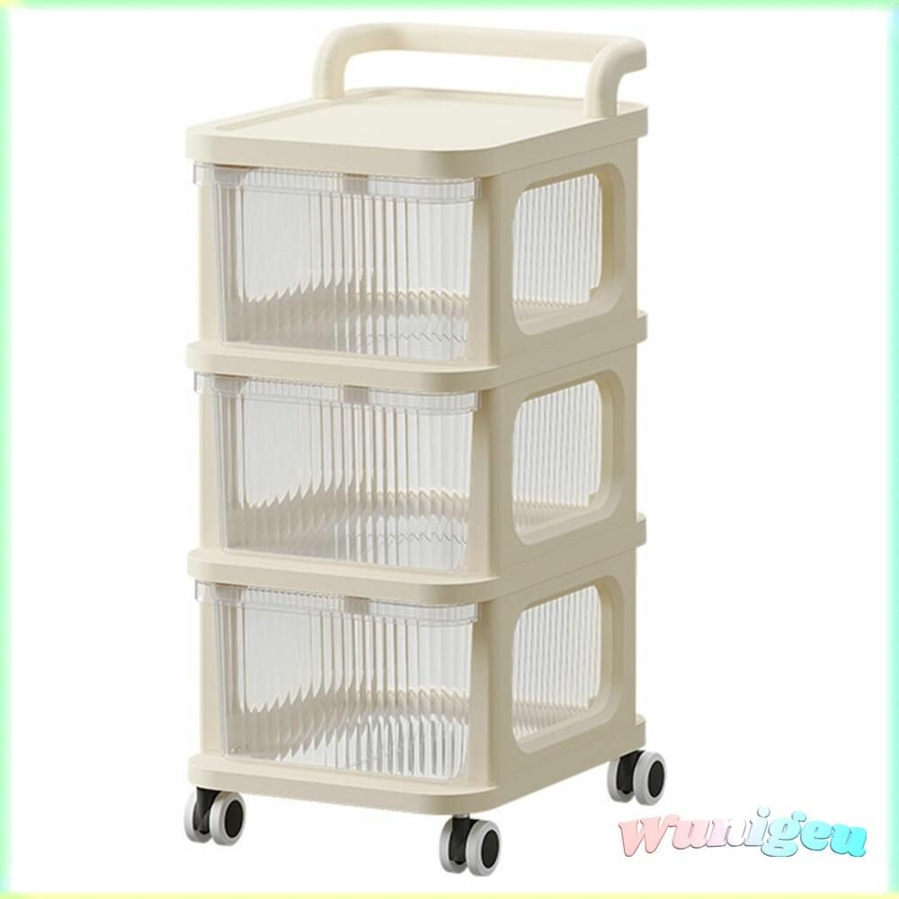 Тележка для хранения с прозрачными выдвижными ящиками на колесах, органайзер для дома и офиса, пластиковая система хранения вещей
