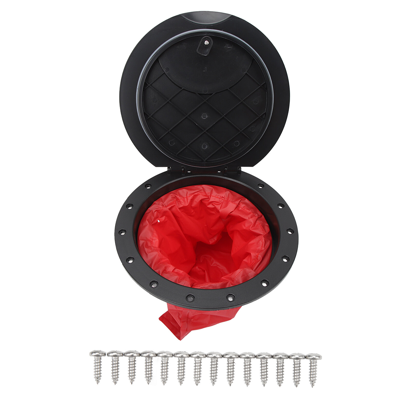 Комплект палубных пластин 11,2 дюйма Палубный люк с сумкой для хранения для каякинга, яхты, рыбацкой лодки, черный