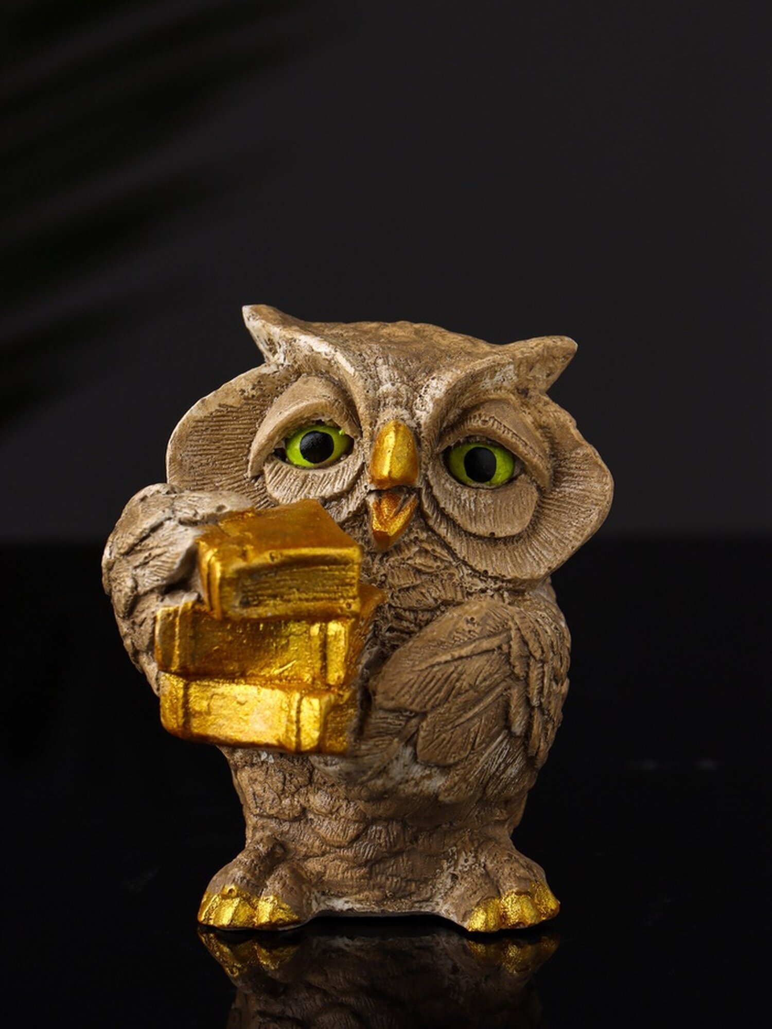 Фигурка гипс «Сова ученая», 8×9×7 см, бежевый