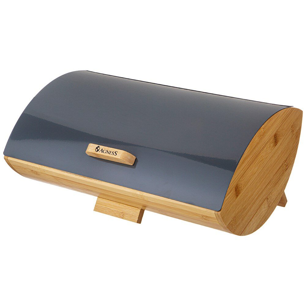 Хлебница agness 35х25х15,5 см grey
