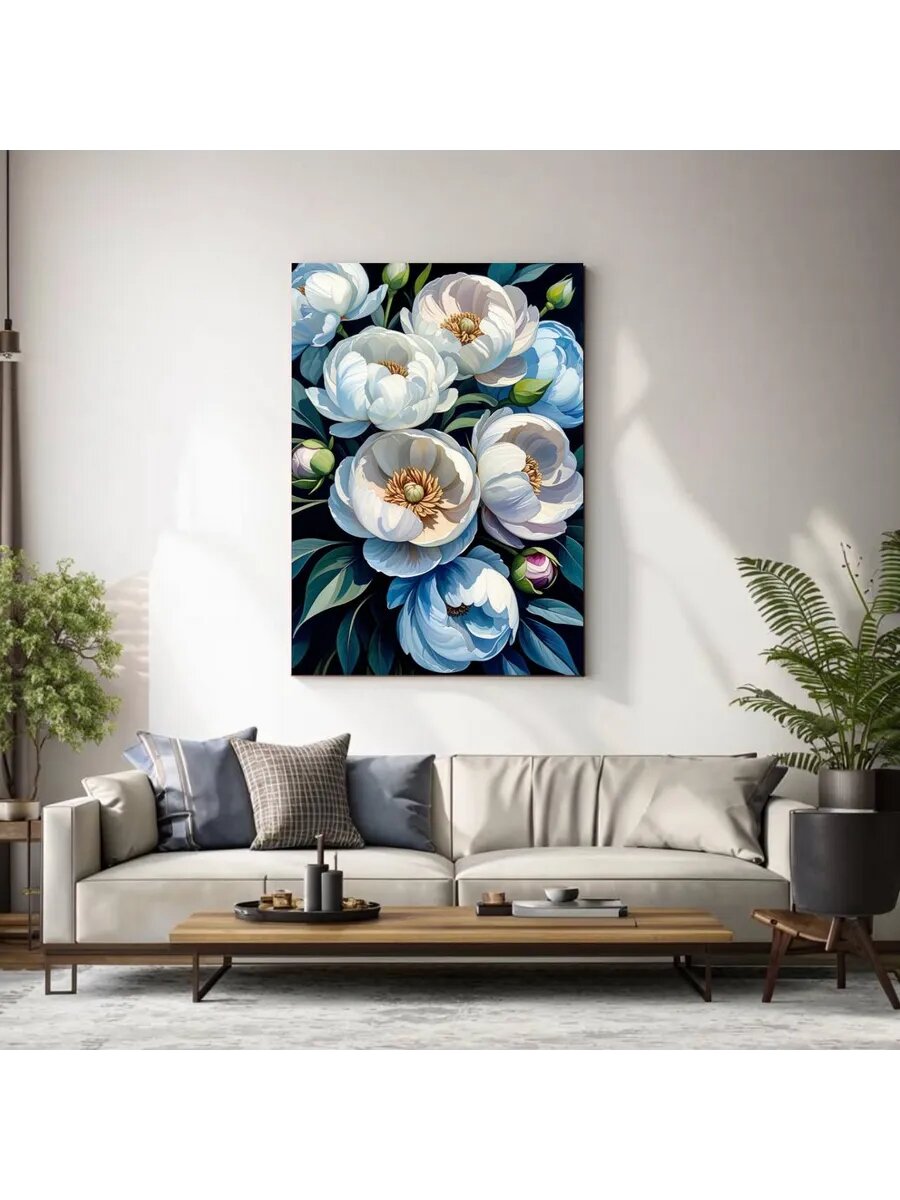 Картина интерьерная Пионы, цветы, 40*60 см