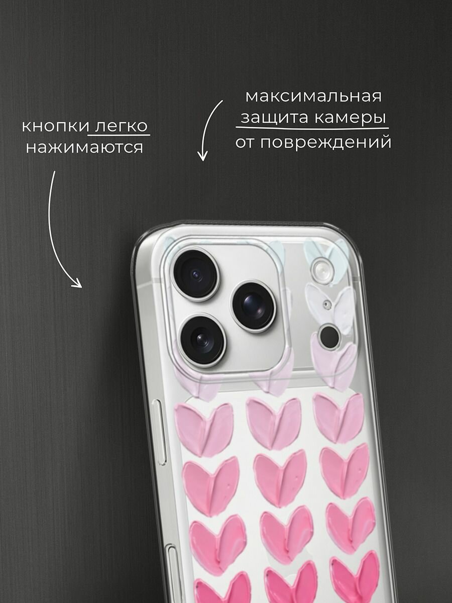 Чехол на Apple iPhone 17 Pro / Айфон 17 Про с принтом "Градиент из сердечек" — фото 1