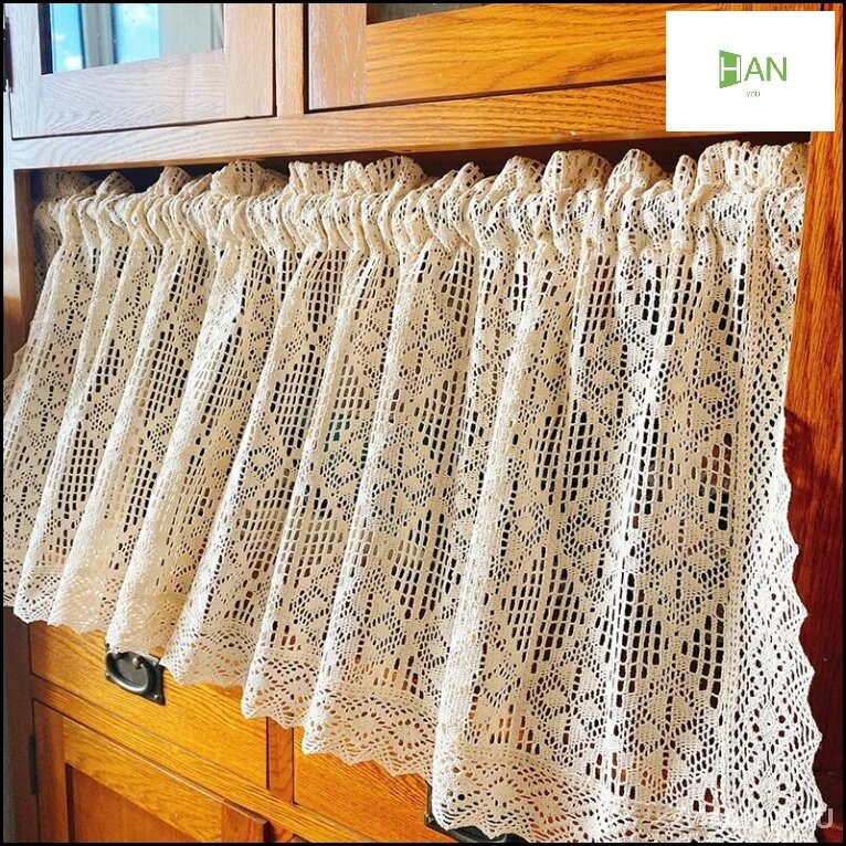 Занавесь DZQ, натуральная льняная, с геометрическим рисунком, двойная, 100х45 см