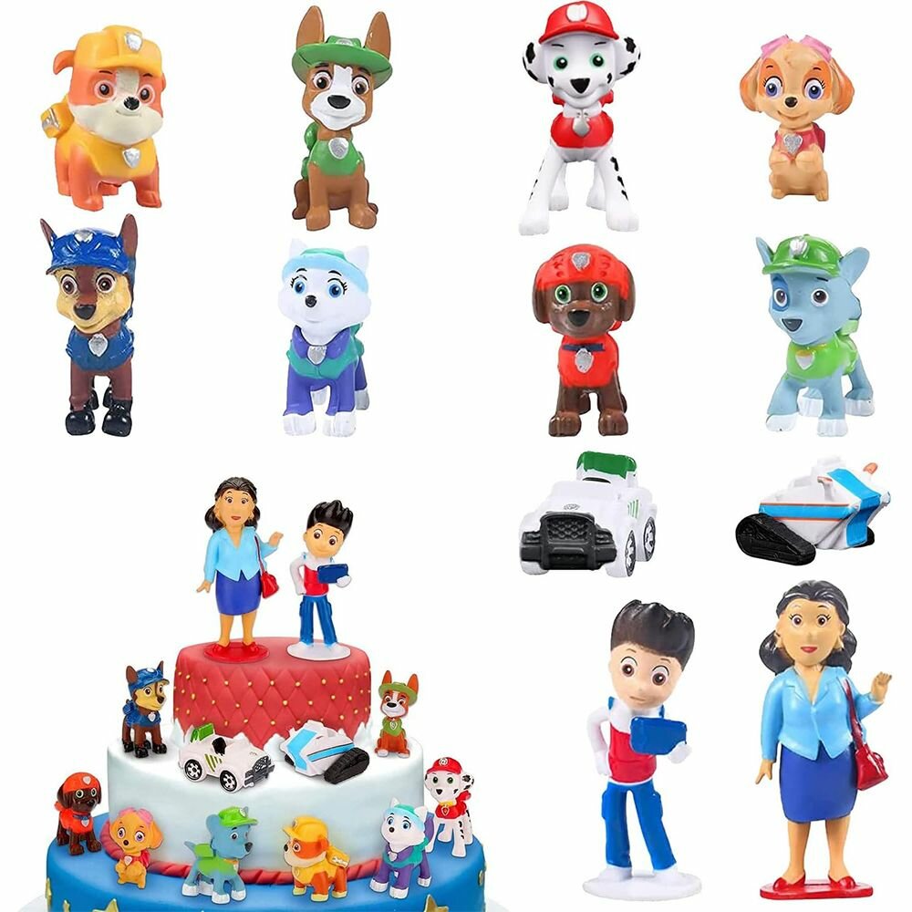 12 Шт. Фигурки Героев Paw Patrol, Топперы для Торта для Украшения Праздничного Торта