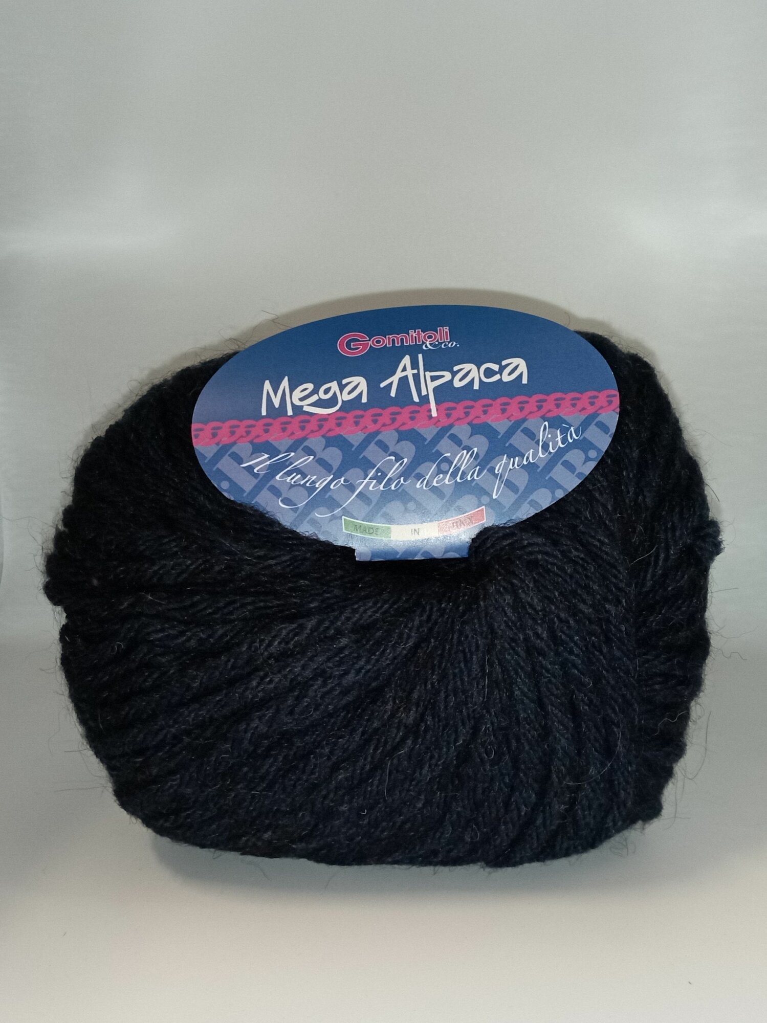 Пряжа BBB Filati Mega Alpaca 120 (10 мотков по 100г/80м) черно-синий