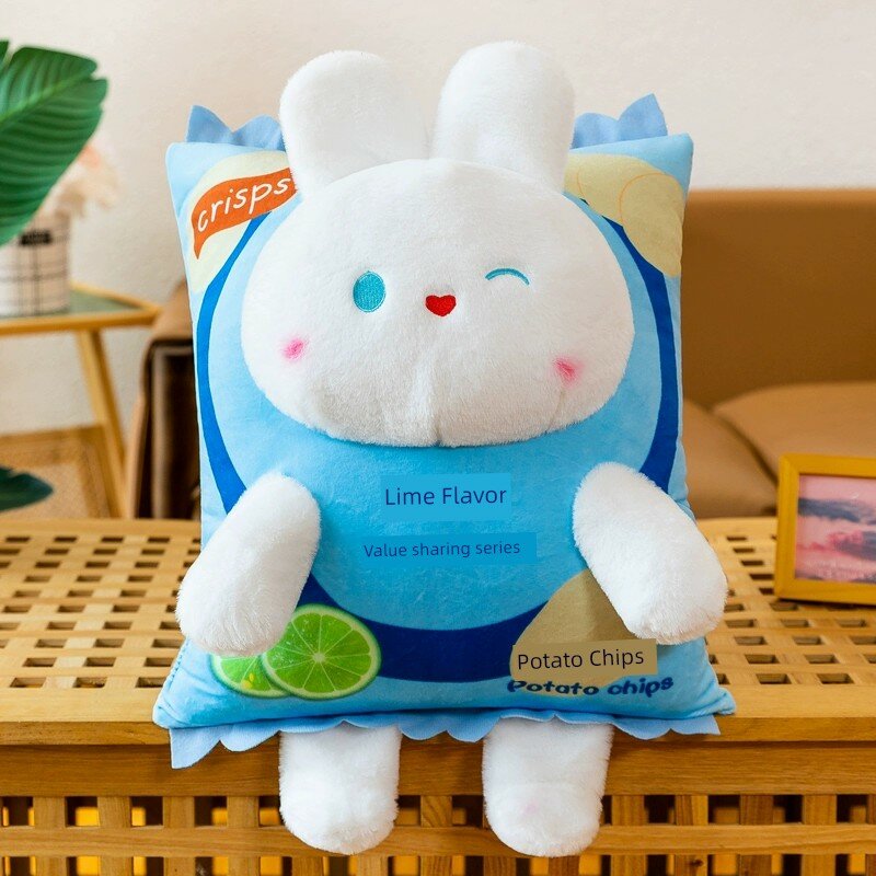 Креативная подушка-игрушка в виде картофельных чипсов, интернет-знаменитая кукла-снек, милый маленький кролик, мягкая