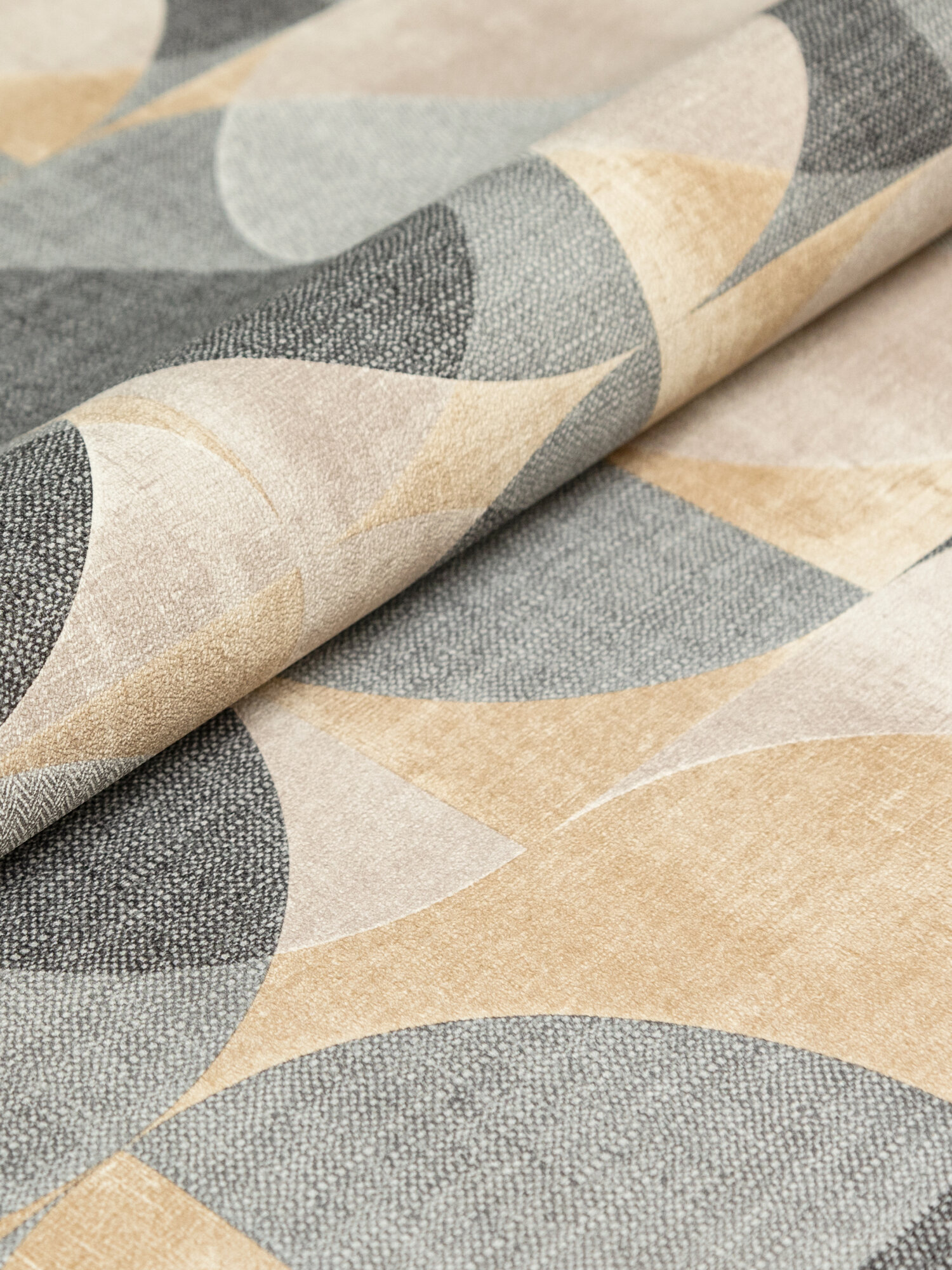 Обои виниловые на флизелине метровые 1.06 KERAMA MARAZZI, Шафран, мотив, круги, черный, KM8510