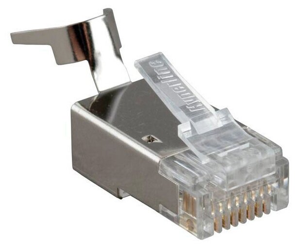 Коннектор Hyperline (PLUG-8P8C-UV-C6-TW-SH-10) FTP кат.6 RJ45 (упак:10шт)