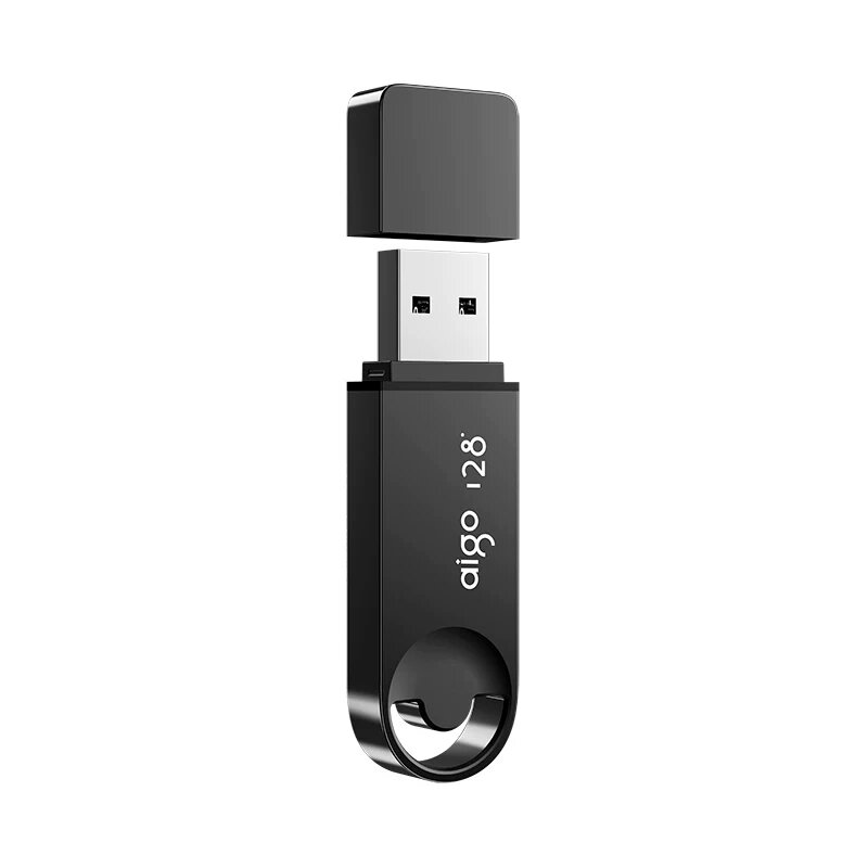 Aigo U336 128GB USB 3.2 Высокоскоростной флеш-накопитель с металлическим кольцом и крышкой, компактное бизнес-хранилище